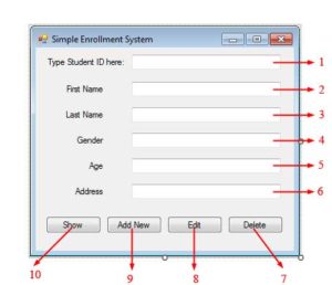Simple Student Enrollment System — C# Select Query With Example